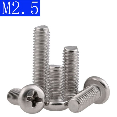 M2.5 - 0.45 Stainless Steel Phillips Pan Head Machine Screws DIN 7985A ...