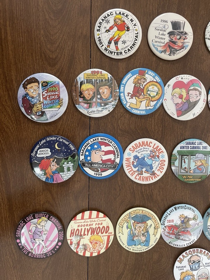 Gary Trudeau saranac lake winter carnival buttons X 30 Doonesbury | eBay