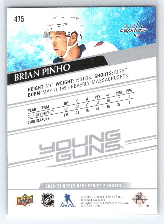 2020 Upper Deck Brian Pinho #475 YG RC Rookie Washington Capitals | eBay