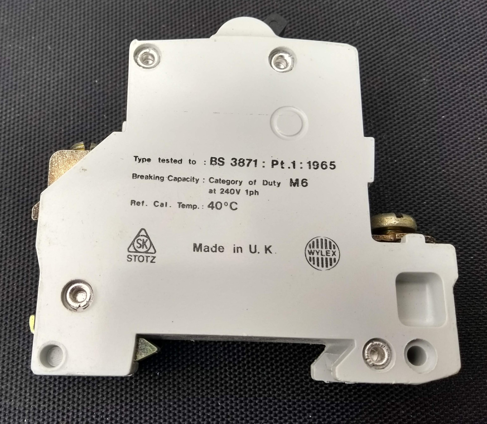 Wylex NB S.P Mcb's 40A, 30A, 20A, 15A, 10A, 5A -Type 2, 1 & B . BS3871 ...