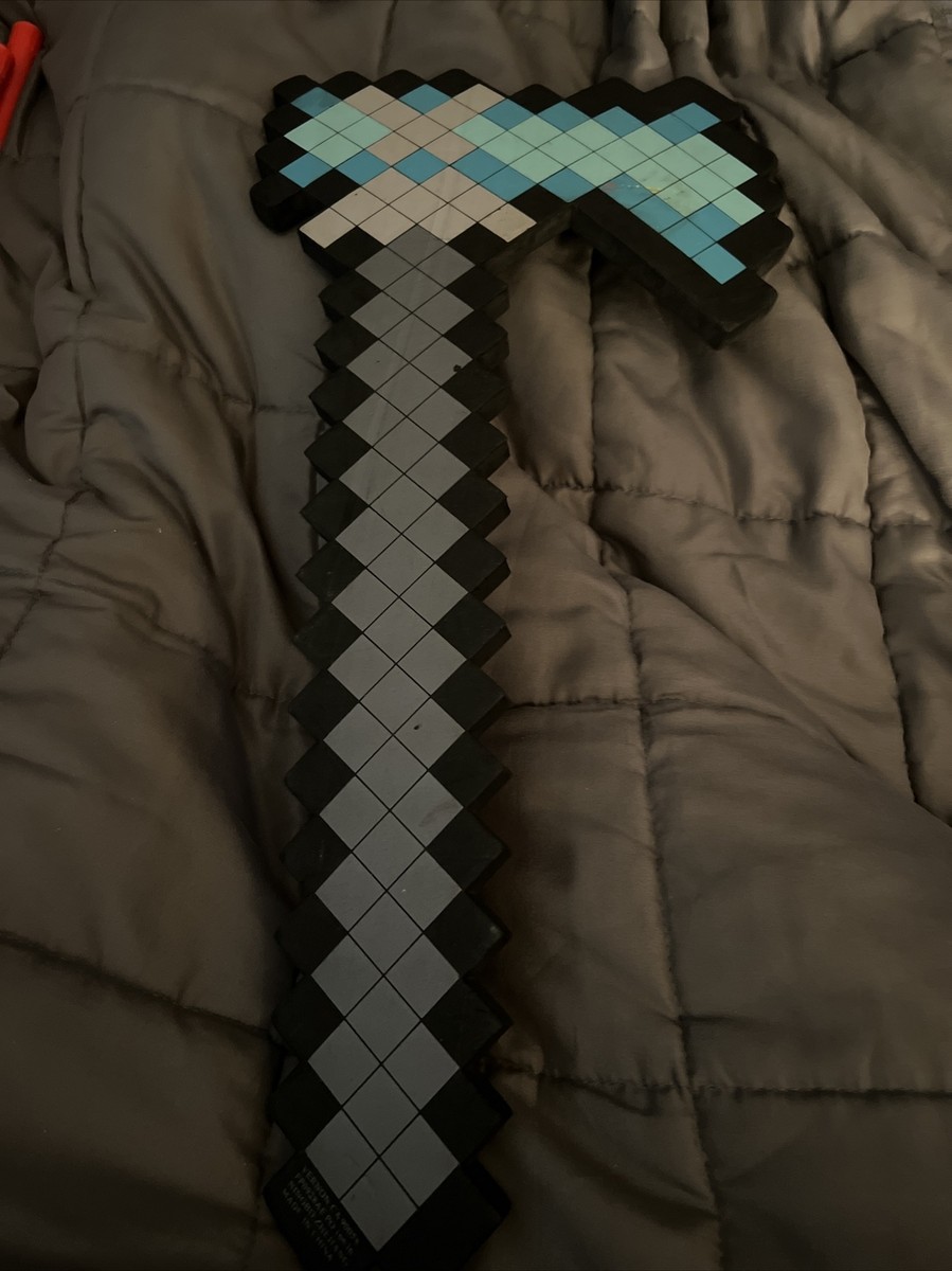 Minecraft Diamond Axe With Black Background