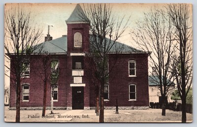 Public School Building Morristown Indiana IN 1909 Postcard | eBay