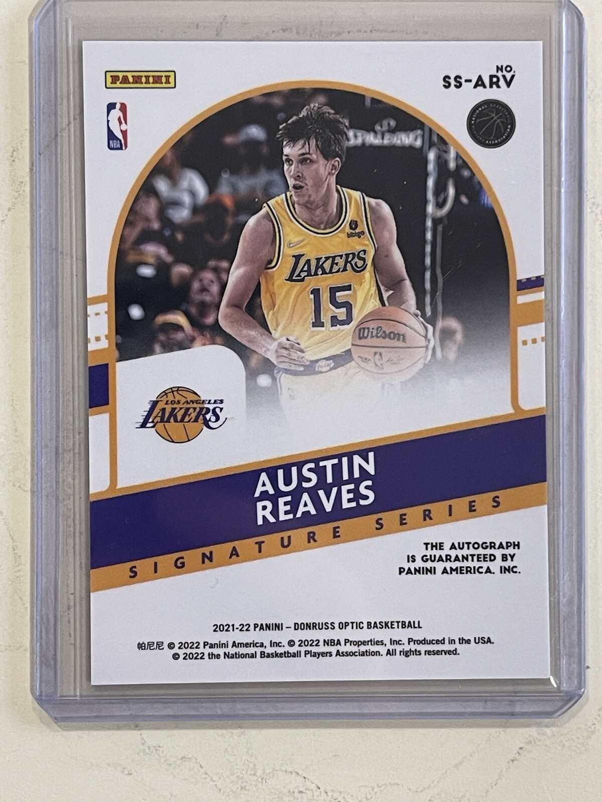 Austin Reaves Reeves 2021-22 Donruss Optic Signature Series Auto RC LA ...