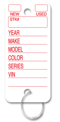 Car Dealer Genuine Versa Tag Poly Tags 250 each box dealership car lot ...