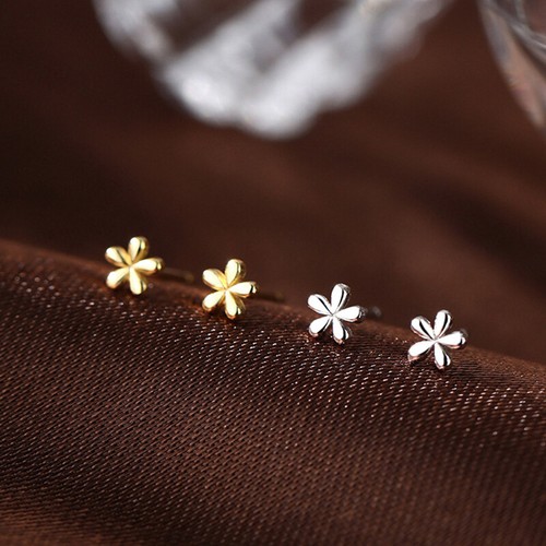 1Pair Gold Simple Earrings Silver Mini Small Flowers Ear Stud Piercing Jewelry | eBay Australia