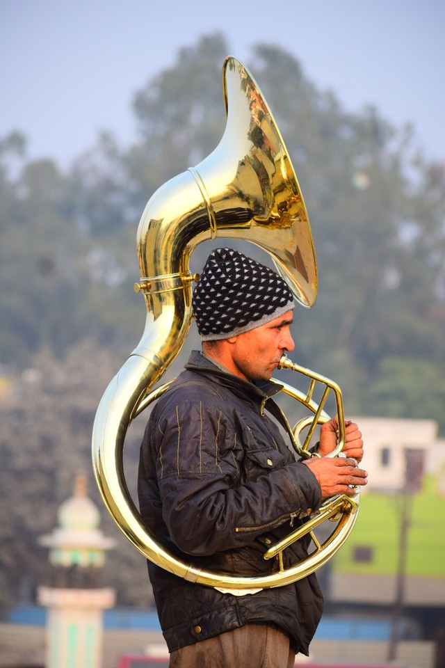 Bb Flat Brass Sousaphone Tuba With Gig Bag+Mouthpiece Bb Big Bell 22 ...