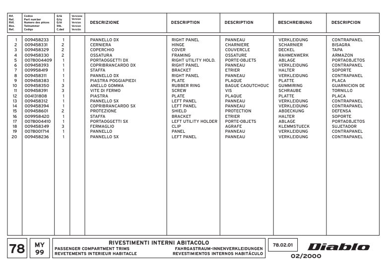 Lamborghini Diablo Parts manual in pdf (rare) | eBay