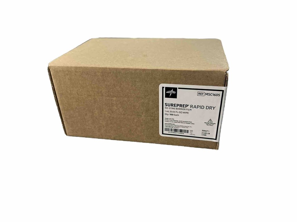 Medline Sureprep Rapid Dry Barrier Film Wipe- Case of 100 - MSC1605 | eBay
