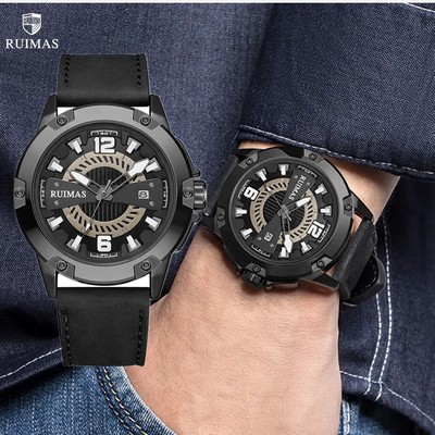 RUIMAS Luxury Men Watches Leather Strap Sport Casual Wristwatches ...