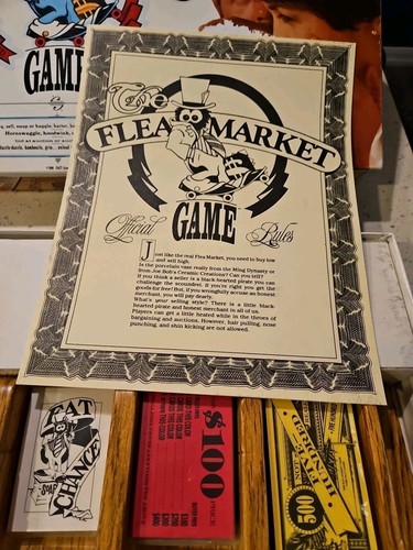 Vintage FLEA MARKET Board Game Second Edition 1986 Unplayed Contents ...