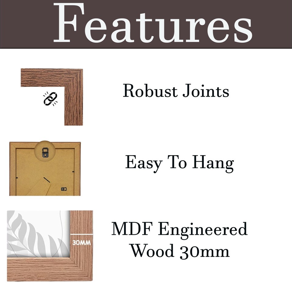 A2 A3 A4 A5 Oak Picture Poster Frames Wood Effect Modern Photo Frames ...