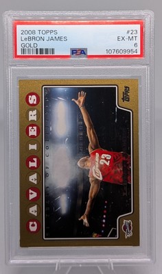 2008-09 Topps LeBron James #23 Gold Border /2008 Chalk Toss PSA 6 ...