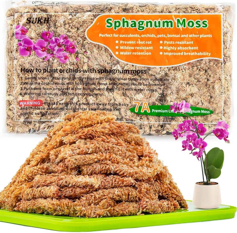3 Oz Sphagnum Moss for Orchids - Sphagnum Peat Moss for Plants Dried ...