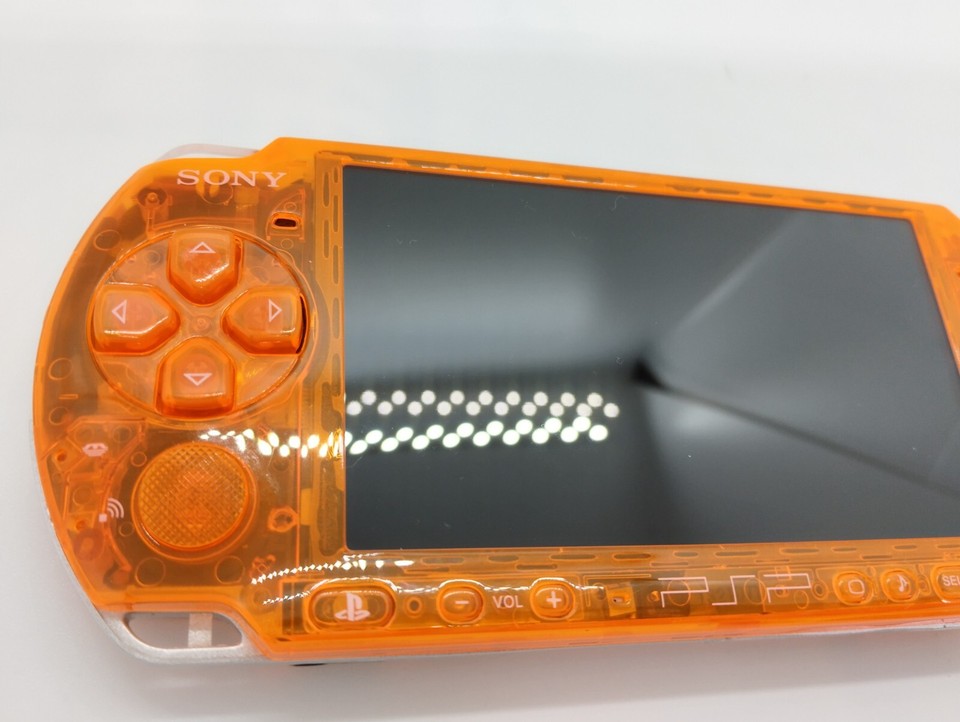 Sony PSP-3000 Playstation Portable Handheld Console Clear Orange Shell ...