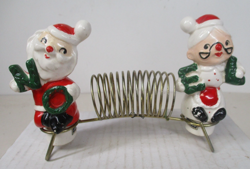 Vintage NAPCO Christmas Ceramic Santa & Mrs Claus NOEL S&P Set w Rare ...