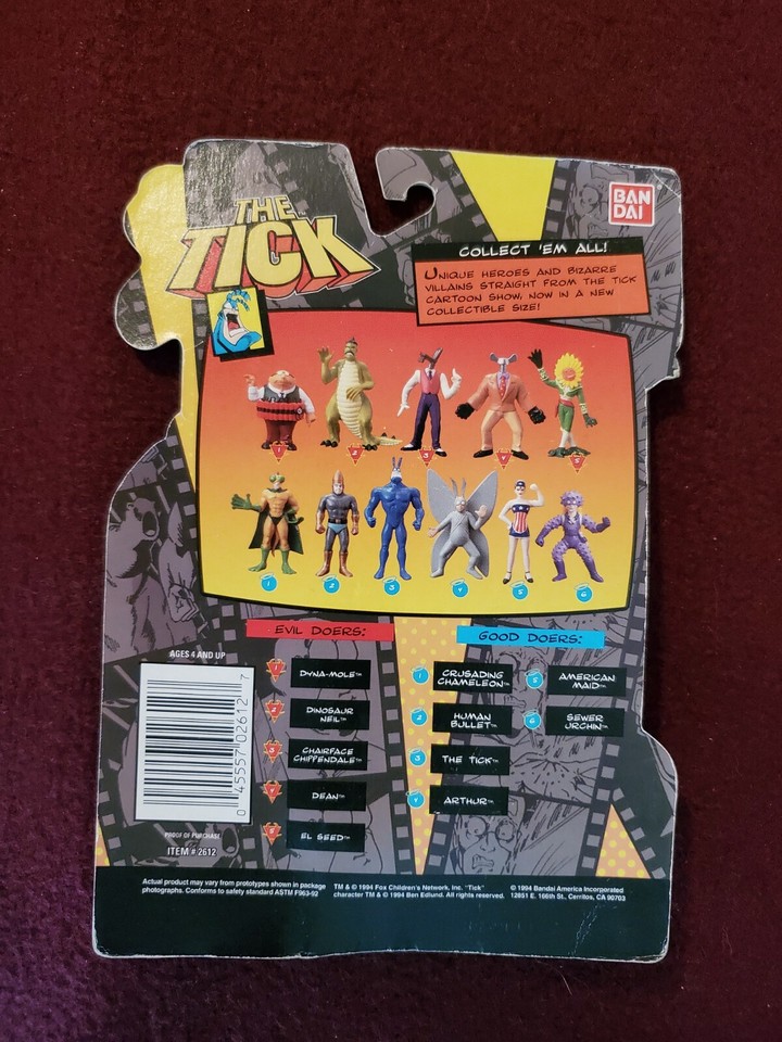 The Tick Chairface Chippendale Action Figure MOC Bandai 1995 Fox NIP ...