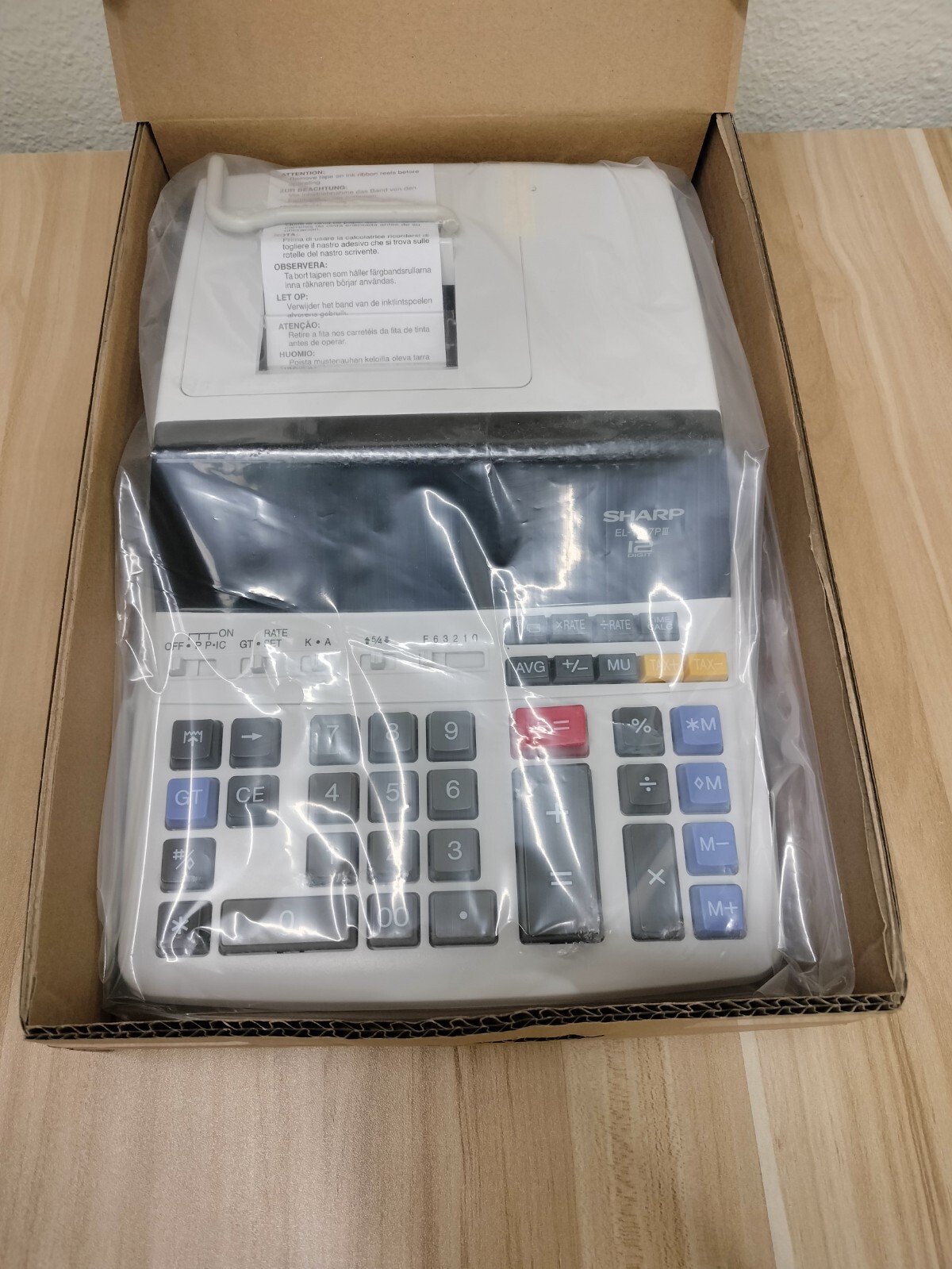 SHARP (EL-1197PIII) Large 12-Digit 2-Color Electronic Ribbon Calculator ...