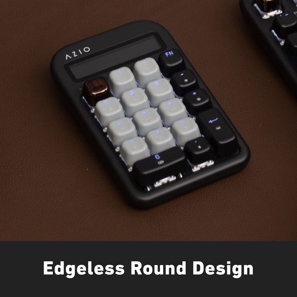 AZIO IZO Wireless Mechanical Calculator & Number Pad (Black/Dark Bronze ...