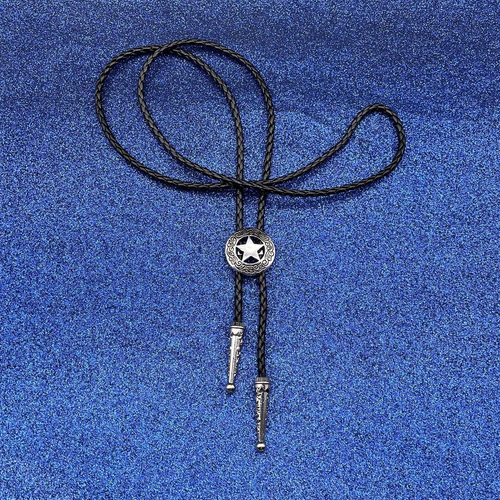 Vintage Style Bolo Tie Western Cowboy Leather Rodeo Bolo Bola Tie ...