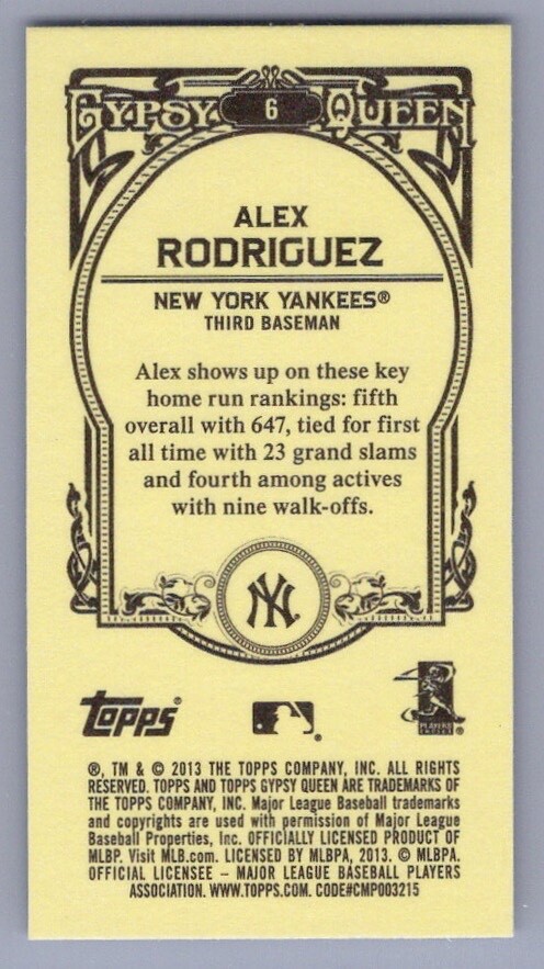 Alex Rodriguez Mini #6 2013 Gypsy Queen | eBay