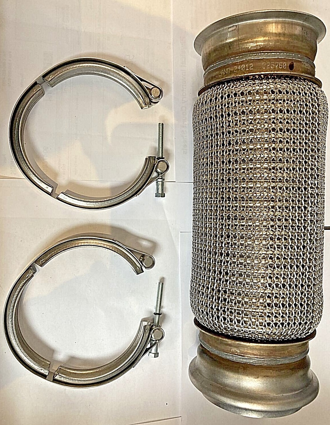 NEW KENWORTH / PETERBILT INSULATED EXHAUST BELLOWS KIT w/ CLAMPS ...