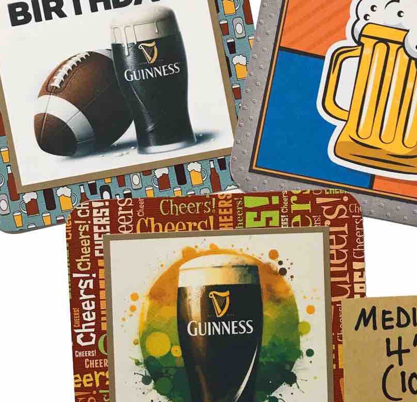 3 Guinness/Beer Birthday FLAT Printed Card Toppers Card Making 4” Tags ...
