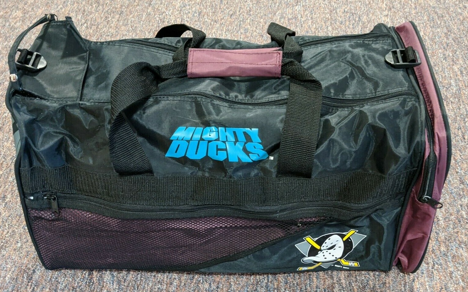 Vintage Mighty Ducks 1994 Travelway Duffle Bag NHL Gym Bag Logo Hockey ...