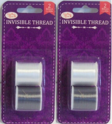 2x Invisible Sewing Thread White Smoke Grey 200M Rolls Pack Of 2 Fabric ...