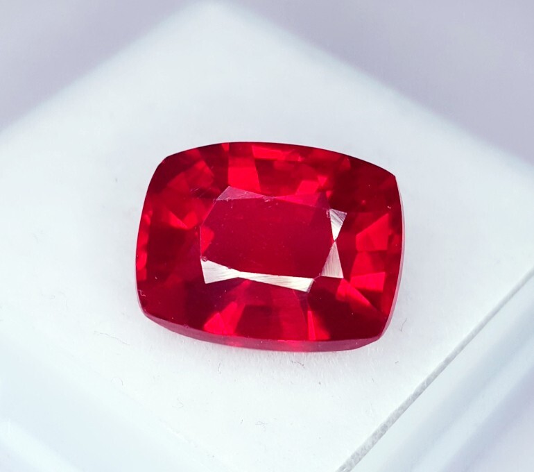 Natural Red Ruby 7.87 Ct Loose Certified Gemstone Cushion Cut AAA+ ...