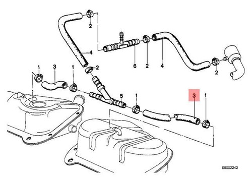 Genuine BMW 114 E12 E21 E23 E24 E3 Fuel Injection System Hose OEM ...