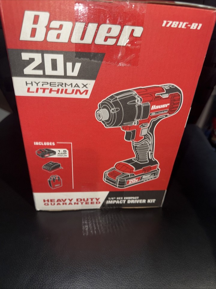 Bauer 20V 1/4" Hex Compact Impact Driver Kit w/ Battery & Charger *NEW ...