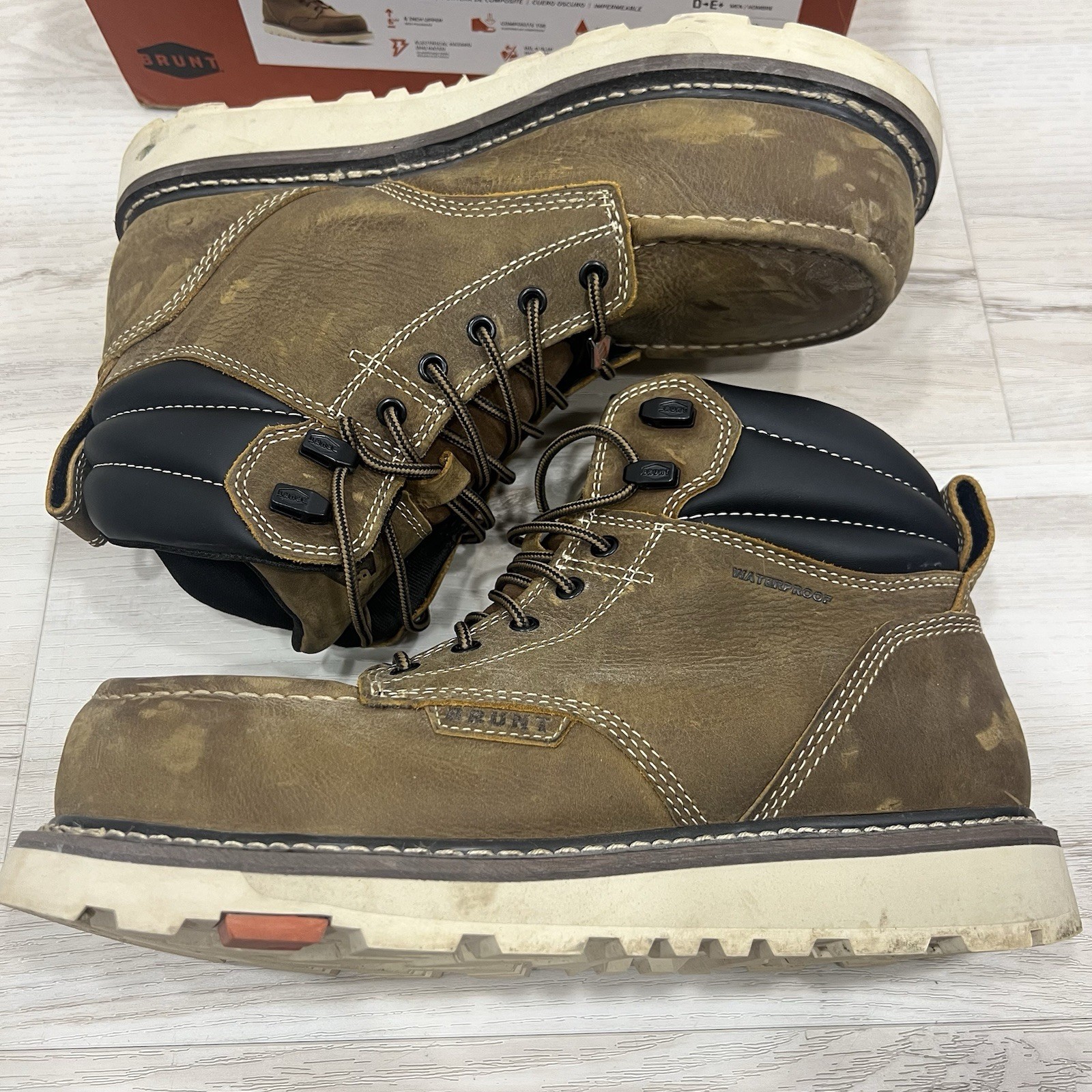 Brunt Marin Welted Boots Mens Size 10.5 Dark Tan Waterproof Comp Toe ...