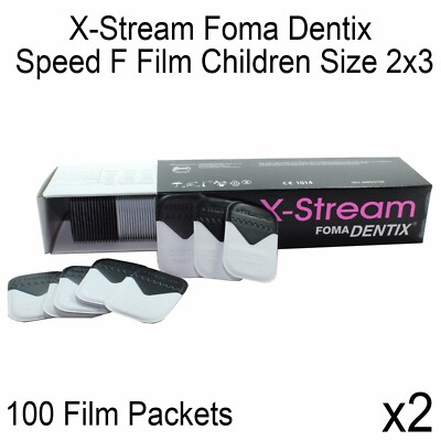 2x Foma DentiX Dental X-Ray Film Soft Vinyl Packs Children Size 2x3cm E ...