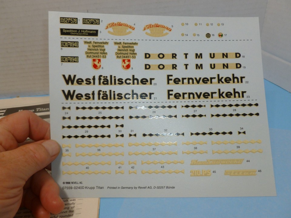 REVELL KRUPP TITAN SWL-80 #0751359 INSTRUCTIONS & DECALS | eBay