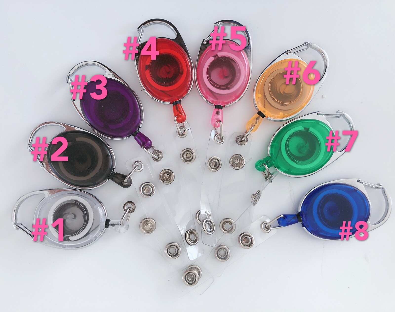 3X Retractable Badge Holder Reel Swipe Card Security ID Pull Key Ring ...