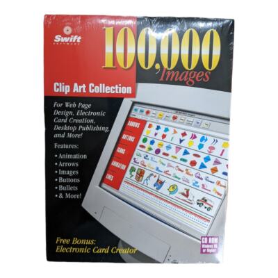 NEW/SEALED Swift 100.000 Images Clip Art Collection CD ROM W/ Bonus ...