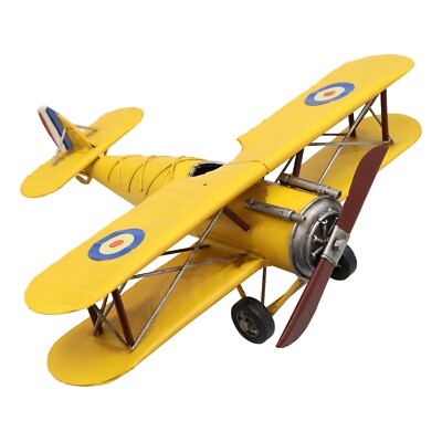 Huge Tin Metal Model World War 1 Biplane Plane RAF Fighter Aircraft ...