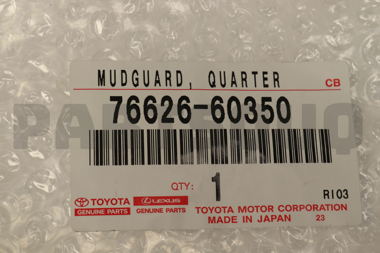 7662660350 Genuine Toyota MUDGUARD QUARTER 76626-60350 | eBay