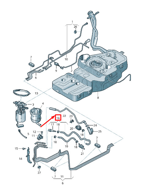AUDI A4 B8 FUEL HOSE 06H133986H ORIGINAL for sale online | eBay