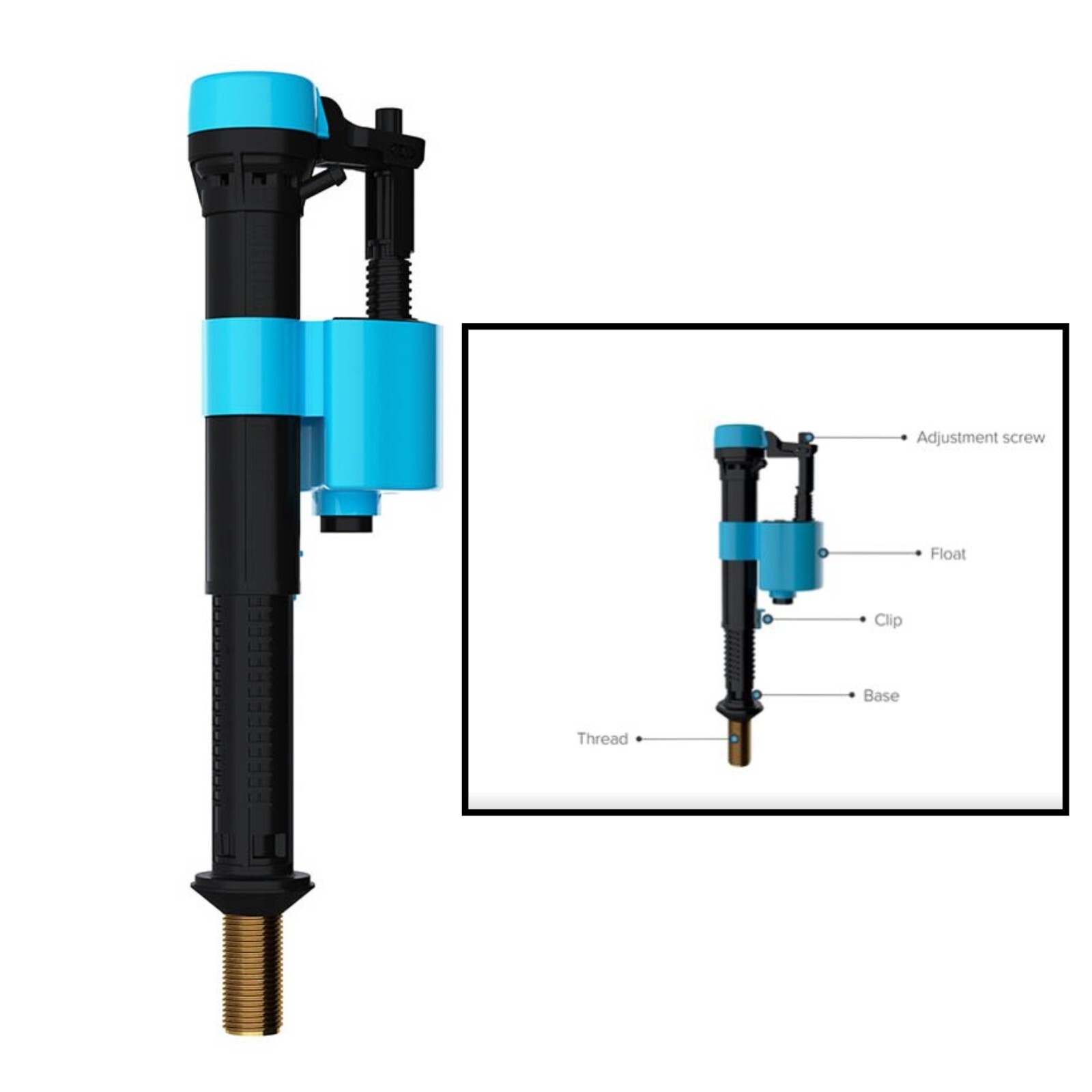 VIVA Skylo Bottom Entry Fill Valve (½" UK) Brass Thread WRAS APPROVED ...