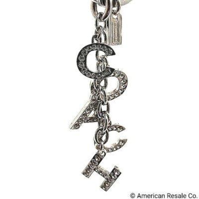 Rare COACH Crystal Pave Silver Multi Charm Keychain Key Ring FOB ...