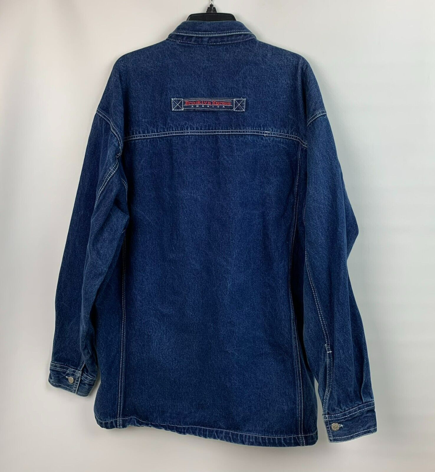 Brooklyn Express Jacket Blue Denim Med Wash Logo Coll… - Gem