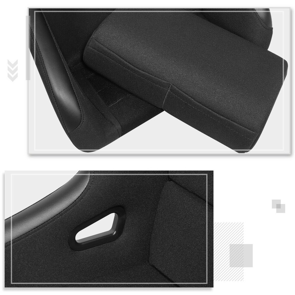NRG INNOVATION FRP-301 2X Large Size Fixed Back Racing Bucket Seat+Side ...