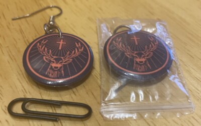 Rare Jagermeister drop earrings Dangle Hook Jager Stag Bartender ...