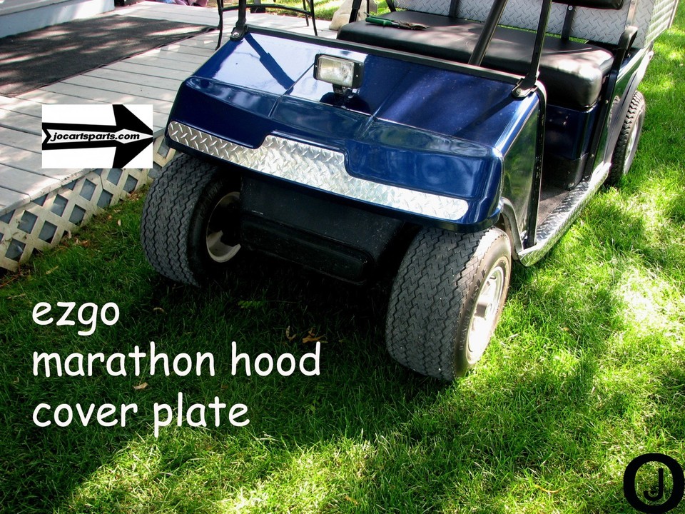 Ezgo Marathon Golf Cart Powder coated Aluminum Diamond Plate Front Hood ...