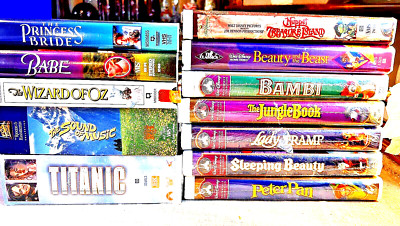 12 TERRIFIC VHS TAPES -6 NEVER OPENED- 8 DISNEY MASTERPIECES -EXCEL ...