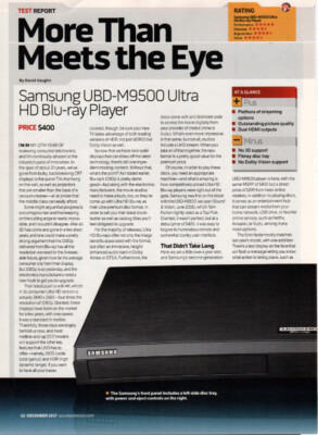 Samsung - UBD-M9500 Blu-Ray Player - Original Test Report - 2017 | eBay