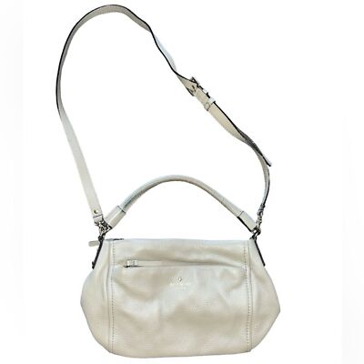 Kate Spade Stone Satchel Pebbled Leather Cream Crossbody Shoulder Bag ...