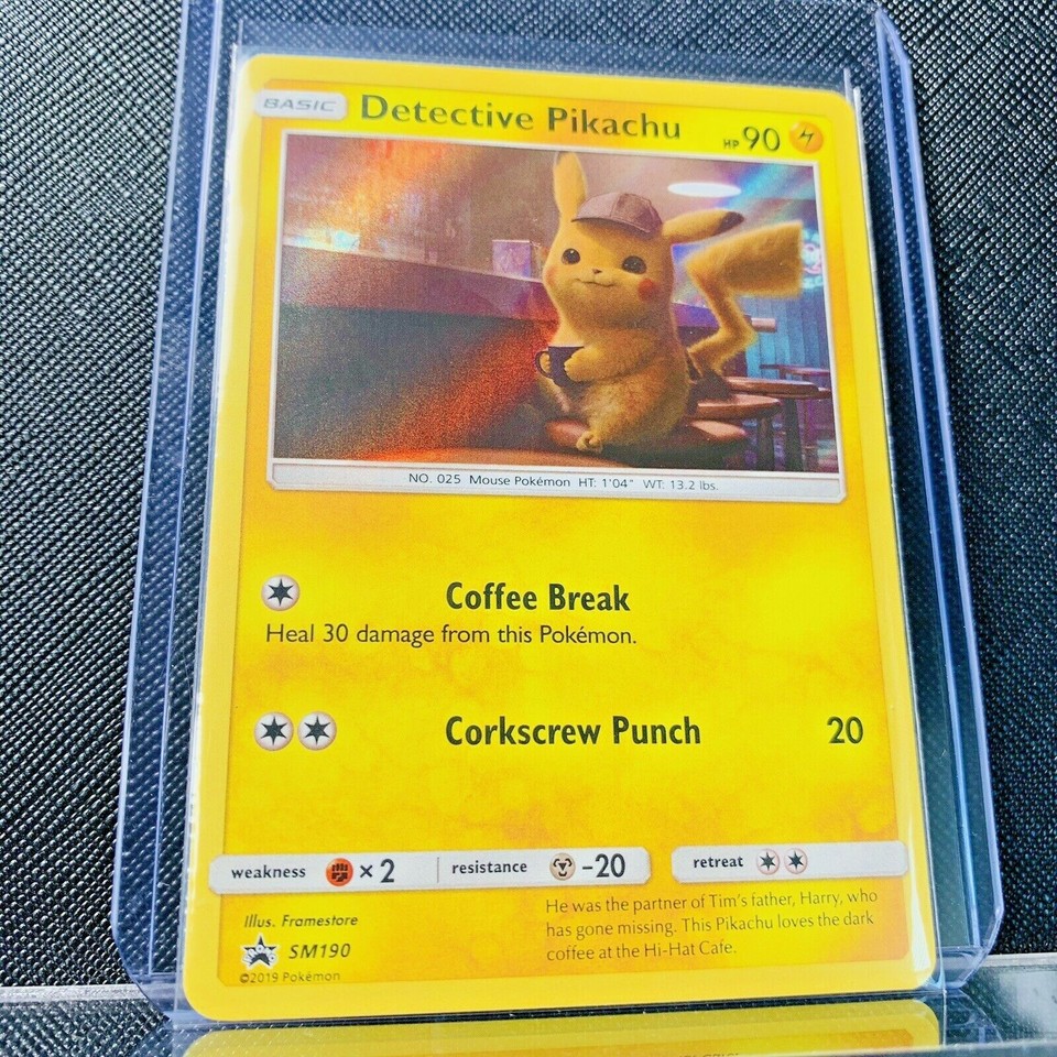Detective Pikachu Movie Promo Holo SM190 Pokemon Card EXCLUSIVE NM | eBay