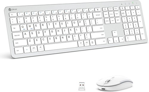 Silver Wireless Keyboard And Mouse Combo Set 2.4G For Mac Apple Pc Full ...